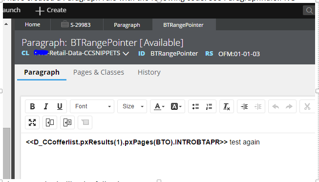 Can Property References Be Copied Into The Main Display Of A Richtext Editor Via A Click Event